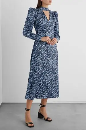 agatha cut out dress HAIGHT. Agatha Cutout Linen-blend Midi Dress