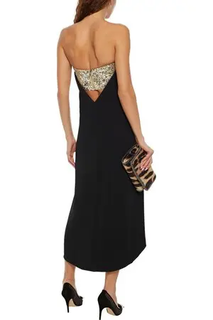 victoria beckham strapless dress Twist In Stone - 6 Crafted from crepe back satin for a body Victoria Beckham Strapless Midi Dress