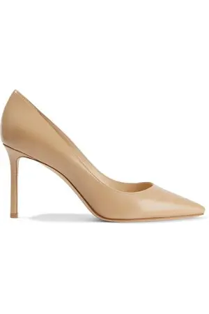 JIMMY CHOO Jimmy Choo Woman Romy 85 Textured-leather Pumps Beige Size 42 - Beige