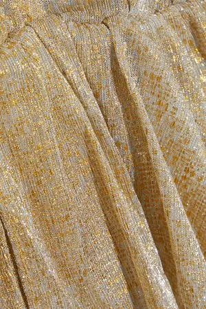 slim fit dress slacks Metallic Lace Plunge-Neck Backless Midaxi Dress in Gold - 8 main image 0