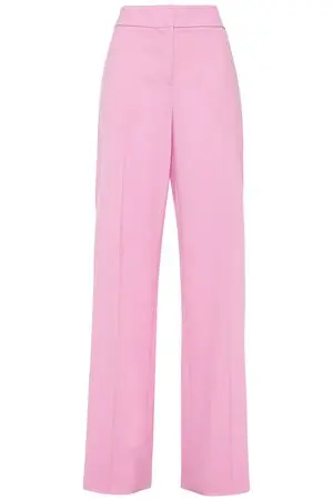 Oscar De La Renta Oscar De La Renta Woman Stretch Wool-twill Wide-leg Pants Bubblegum Size 8 - Bubblegum
