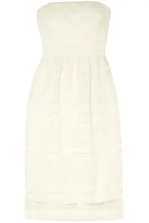 J. Crew Stanbury Strapless Crocheted Lace Midi Dress In Ivory - 75% Off |  Editorialist