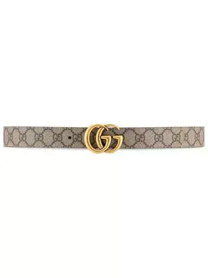 Gucci Gg Supreme Canvas Reversible Belt - Neutrals