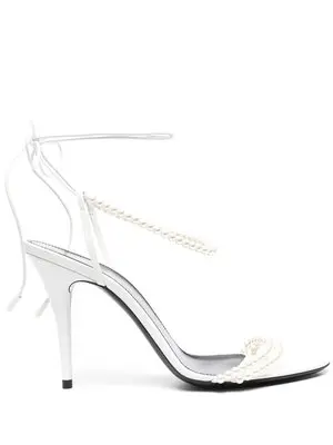 Saint Laurent Pearl-embellished Open-toe Sandals
