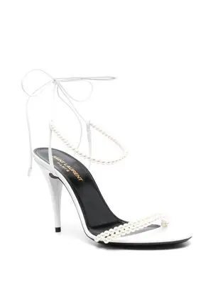 Saint Laurent Pearl-embellished Open-toe Sandals