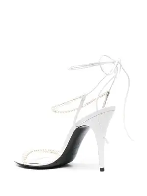Saint Laurent Pearl-embellished Open-toe Sandals