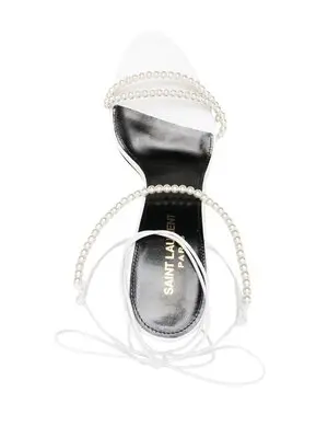 Saint Laurent Pearl-embellished Open-toe Sandals