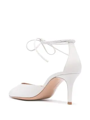 GIANVITO ROSSI Crystal Embellished Ankle-tie Pumps