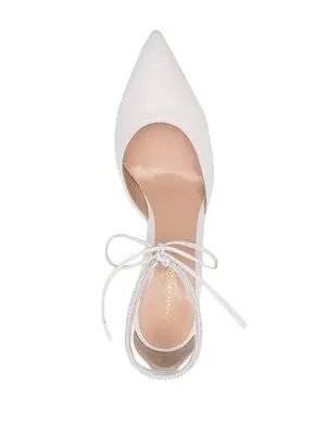 GIANVITO ROSSI Crystal Embellished Ankle-tie Pumps
