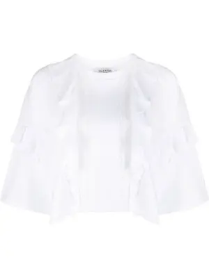 Valentino Garavani Lace Panel Cropped T-shirt