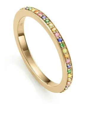 Monica Vinader Skinny Sapphire Eternity Ring - Gold