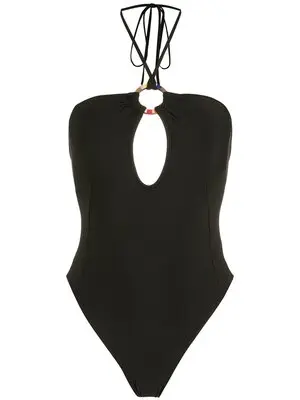 AMIR SLAMA Ring-detail One-piece Swimsuit - Black