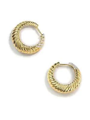 Yvonne Léon 18k Yellow Diamond Hoop Earrings - Gold