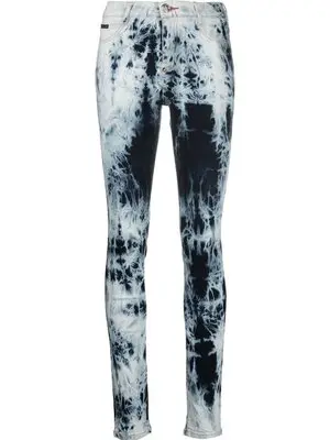 Philipp Plein Acid Wash Bottoms For Women
