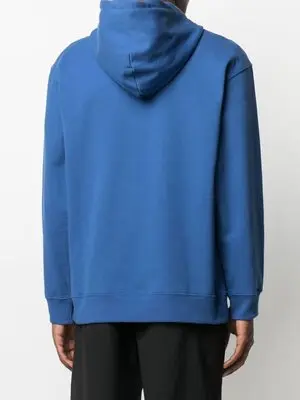 Opening Ceremony Warped-logo Cotton Hoodie - Blue