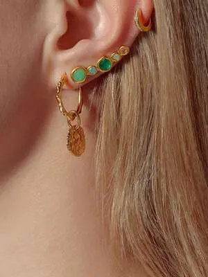 Monica Vinader 18kt Vermeil Embellished Climber Earrings