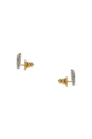 Valentino Garavani V Logo Signature Studded Earrings - Oro & Crystal
