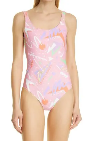 Balmain Olimpionic Logo Print One-piece Swimsuit