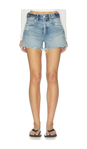 Moussy Vintage Packard Distressed Denim Shorts - Blue