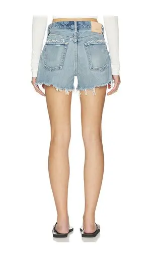 Moussy Vintage Packard Distressed Denim Shorts - Blue