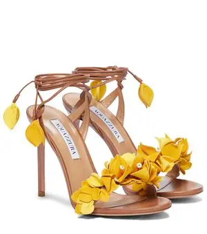 AQUAZZURA Bougainvillea 105 Leather Sandals