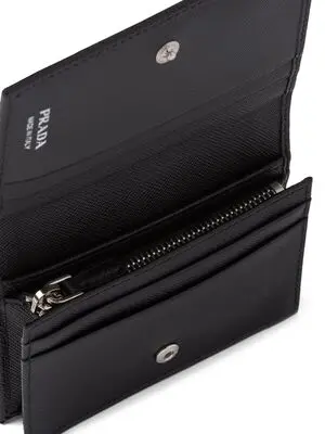 Prada Triangle Logo Rectangle Wallet - Black