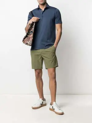 Fedeli Plain Polo Shirt - Blue