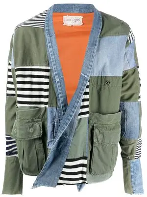 GREG LAUREN Open-front Patchwork Jacket