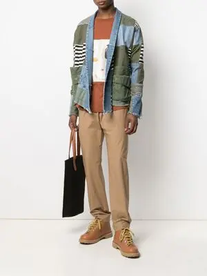 GREG LAUREN Open-front Patchwork Jacket