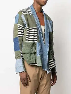 GREG LAUREN Open-front Patchwork Jacket