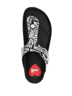 Moschino Logo-print Leather Sandals