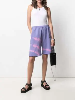 Aries Tie-dye Print Cotton Track Shorts