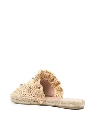 Red Valentino Crystal-embellished Woven Espadrilles