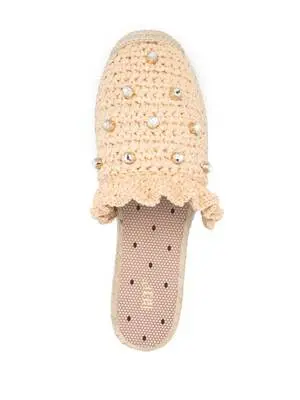 Red Valentino Crystal-embellished Woven Espadrilles