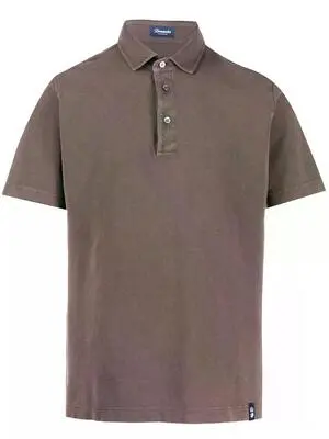 DRUMOHR Plain Short-sleeved Polo Shirt - Brown
