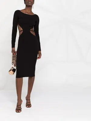 Dsquared2 Long-sleeve Midi Dress With Cut-out Detailing