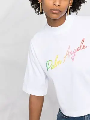 Palm Angels Miami Logo Cropped T-shirt