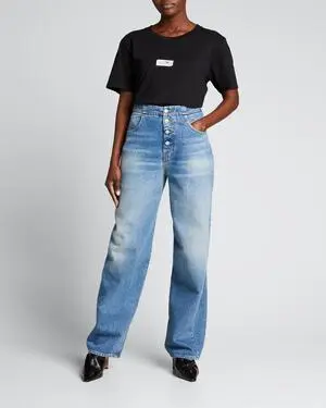 MAISON MARGIELA Numerical Logo Crewneck T-Shirt - Black