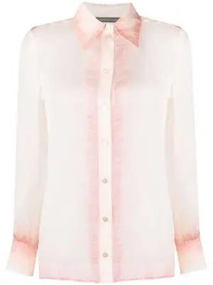 Alberta Ferretti Gradient-effect Silk Shirt - Pink
