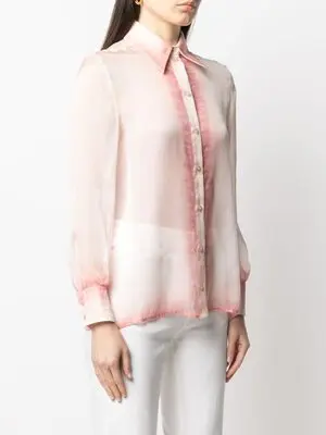 Alberta Ferretti Gradient-effect Silk Shirt