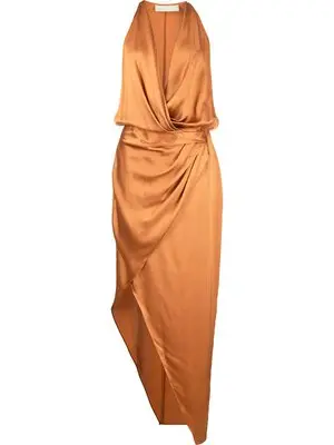 Michelle Mason Asymmetric Halterneck Silk Dress