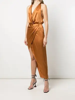 Michelle Mason Asymmetric Halterneck Silk Dress