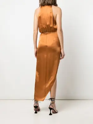Michelle Mason Asymmetric Halterneck Silk Dress