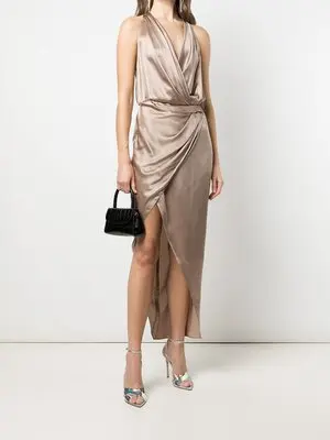 Michelle Mason Asymmetric Halterneck Silk Dress