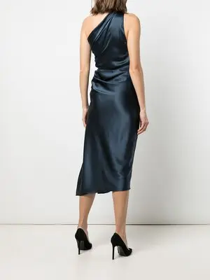 Michelle Mason One-shoulder Silk Dress - Blue