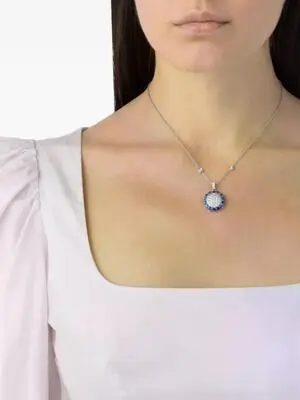 LEO PIZZO 18k White Gold Diamond And Sapphire Aurora Necklace
