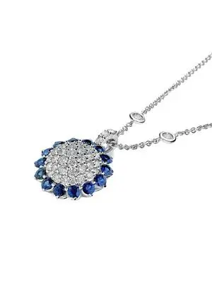 LEO PIZZO 18k White Gold Diamond And Sapphire Aurora Necklace
