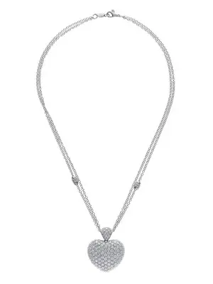 LEO PIZZO 18kt White Gold Diamond Amore Necklace