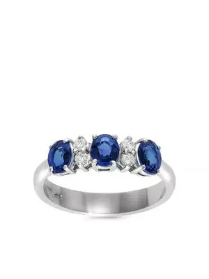 LEO PIZZO 18k White Gold Diamond And Sapphire Eternity Ring - Silver