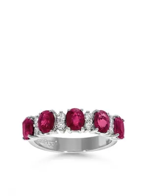 LEO PIZZO 18kt White Gold Diamond And Ruby Eternity Ring